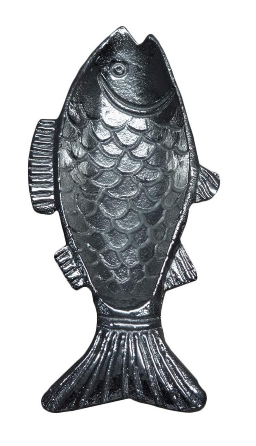 Fish Shaped Serving Dish Aluminum 9 Inches Embossed Details - Walmart.com