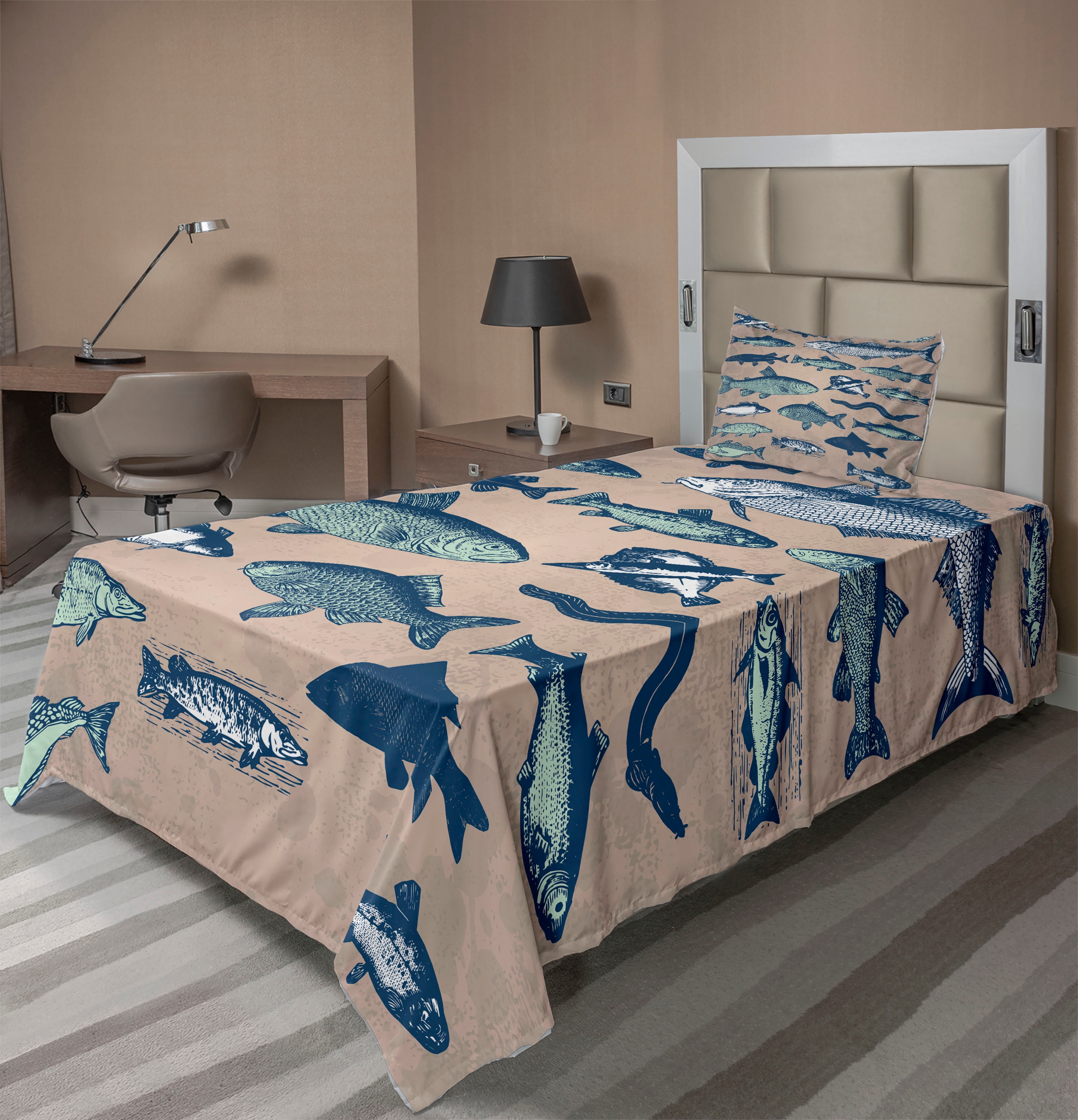 Fish Sheet Set, Vintage Style Group of Various Different Fish Animals ...