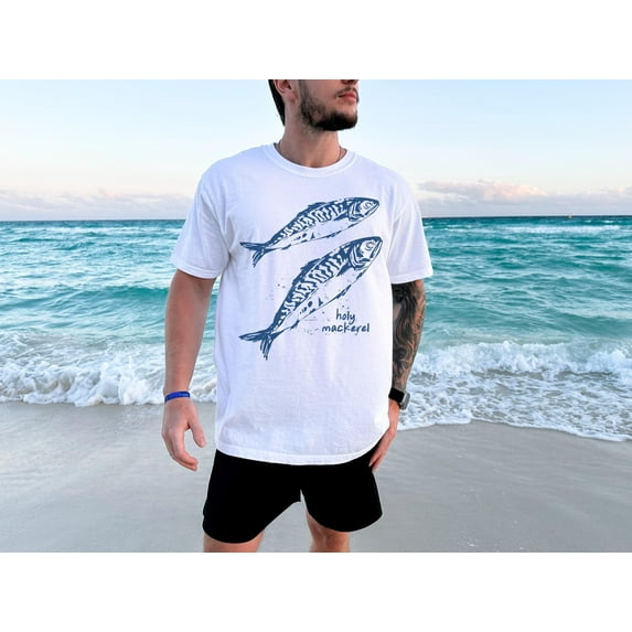 Fish Shirt, Funny Fishing TShirt, Holy Mackerel Shirt, Dad Joke Shirt ...