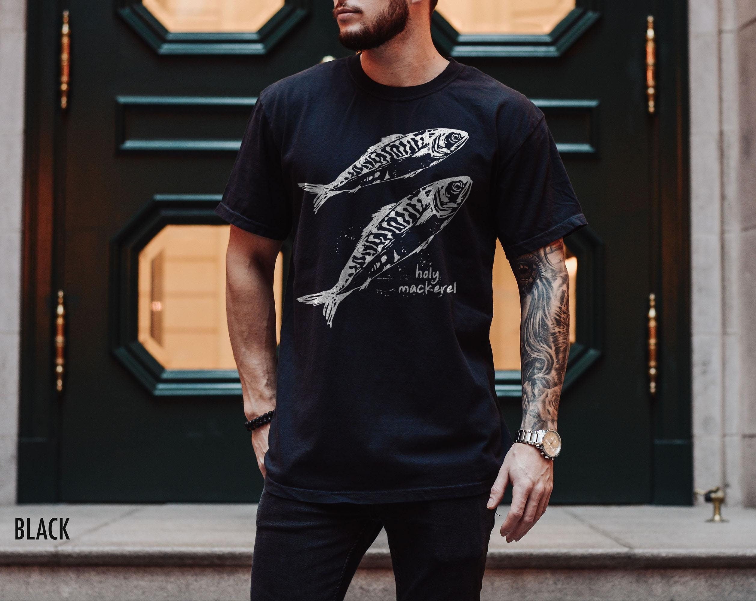 Fish Shirt, Funny Fishing TShirt, Holy Mackerel Shirt, Dad Joke Shirt ...