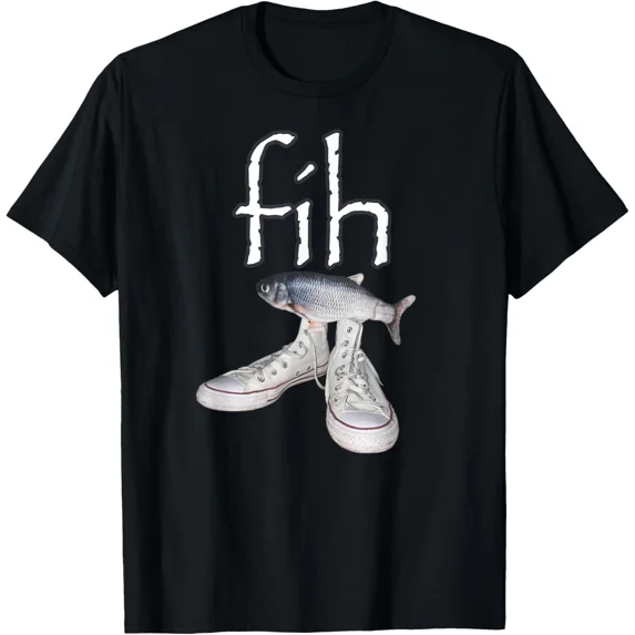 Fish Shoes Funny Misspelled Fish Meme Graphic Humor T-Shirt, for Men ...