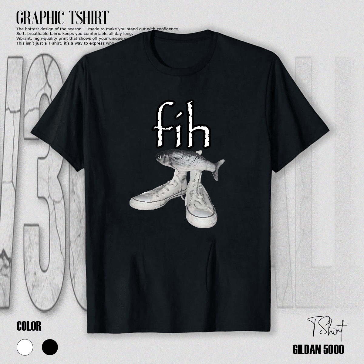 Fish Shoes Funny Misspelled Meme Ocean Lover Humor Graphic Art Unisex T ...