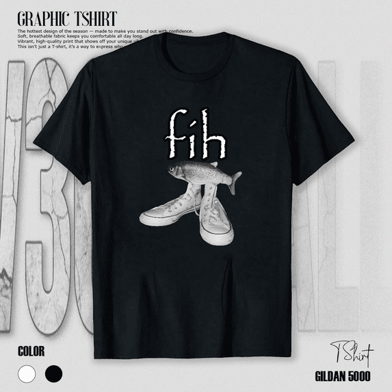 Fish Shoes Funny Misspelled Meme Ocean Lover Humor Graphic Art Unisex T ...