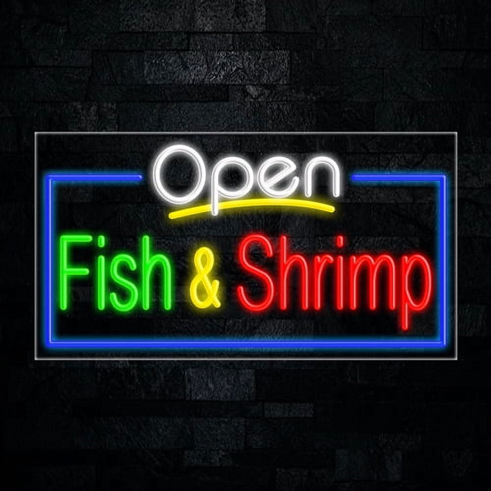 Fish & Shrimp LED Neon Sign 33"L x 18"H #35716 - Walmart.com