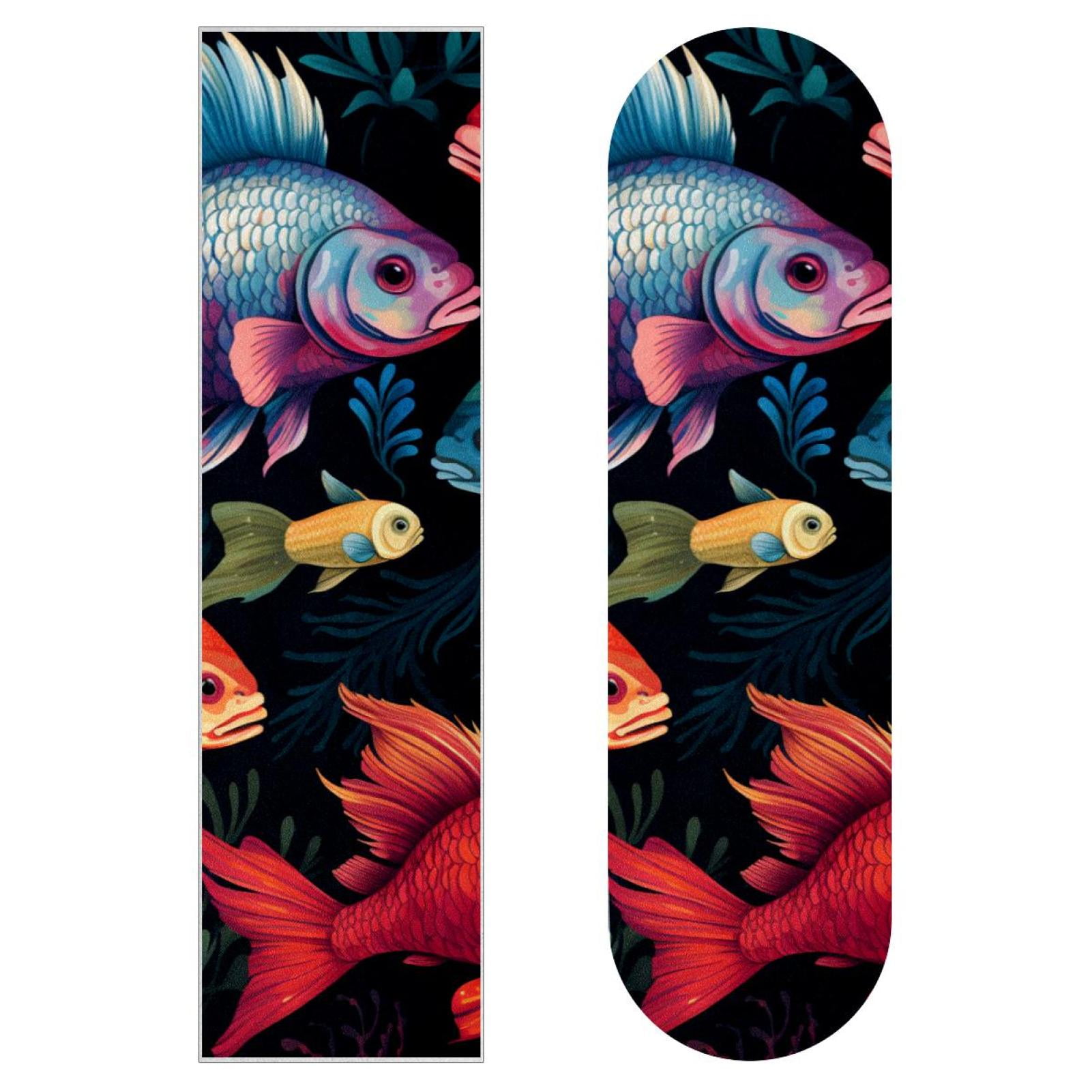 Fish Skateboard Stickers Pack of Two - Emery Surface, PVC Backing, 8 ...