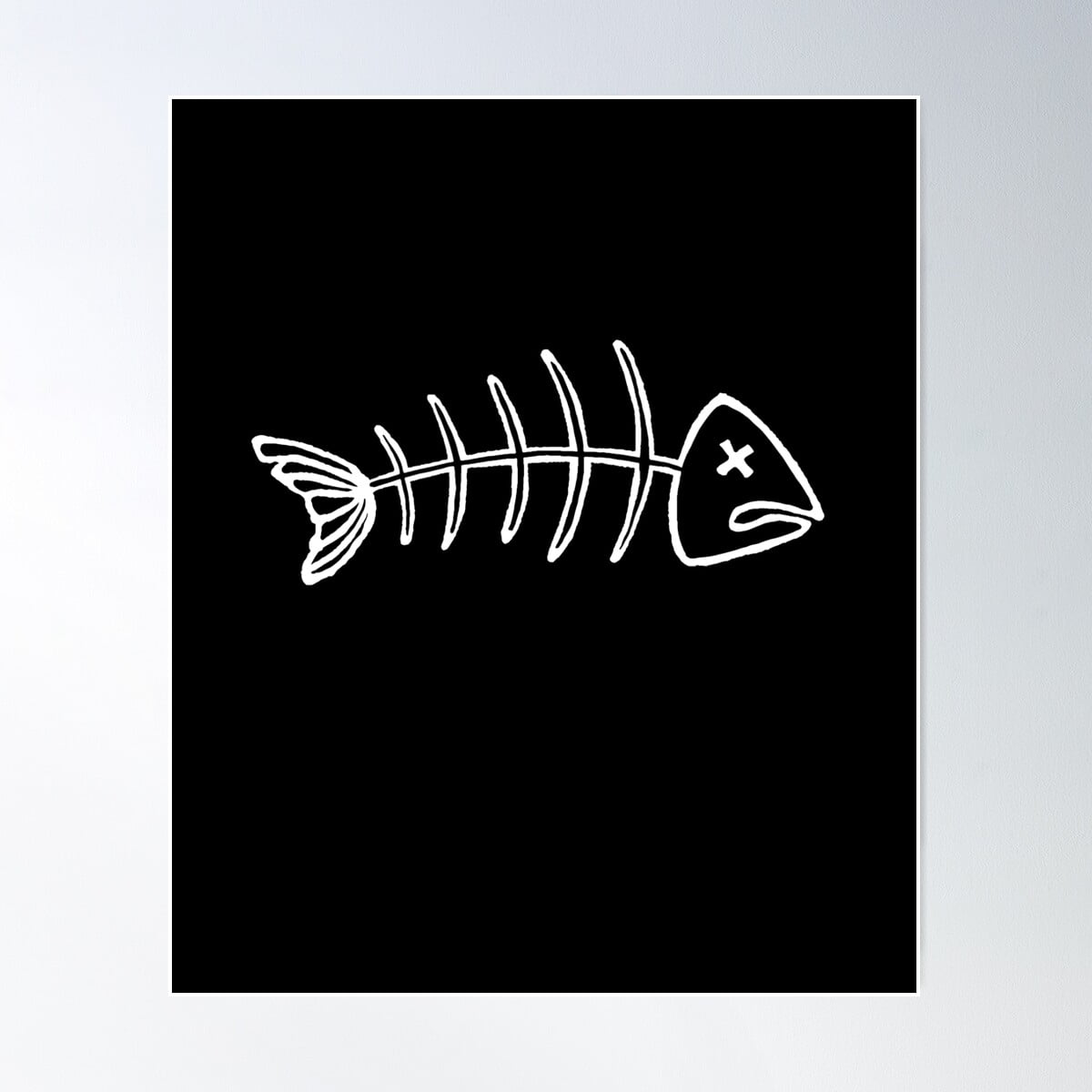 Fish Skeleton Dead Fish Bones Poster Wall Art, Modern Wall Decor For ...