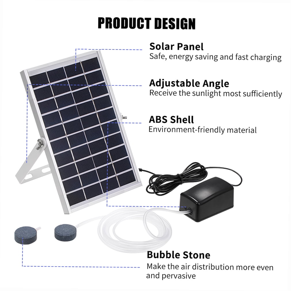 Fish Solar Oxygen Pump Fish Tank Oxygenator Aquarium Oxygen Aerator ...