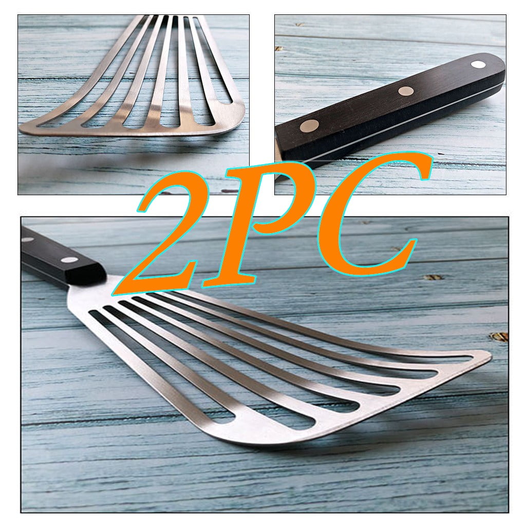 Fish Spatula Stainless Steel 2 Pack Clearance Slotted Flexible Metal ...