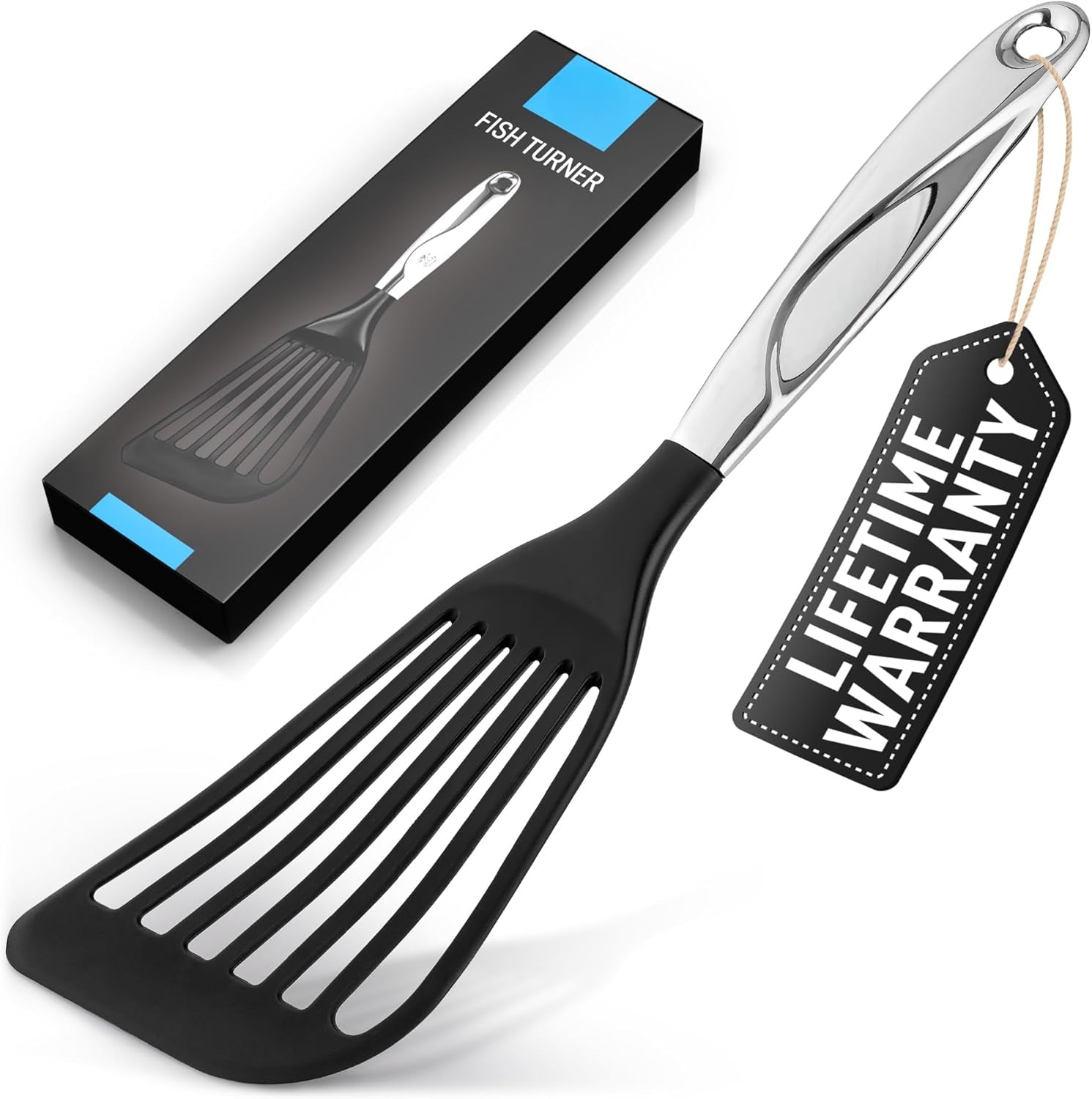 Fish Spatula Stainless Steel - Spatulas for Non-Stick Cookware ...
