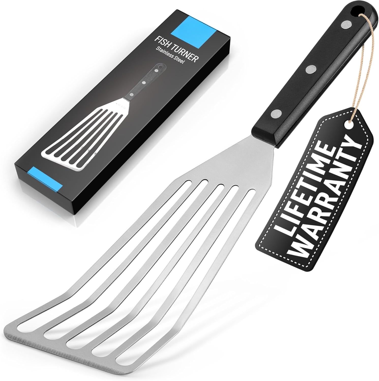 Fish Spatula Stainless Steel - Spatulas for Non-Stick Cookware ...