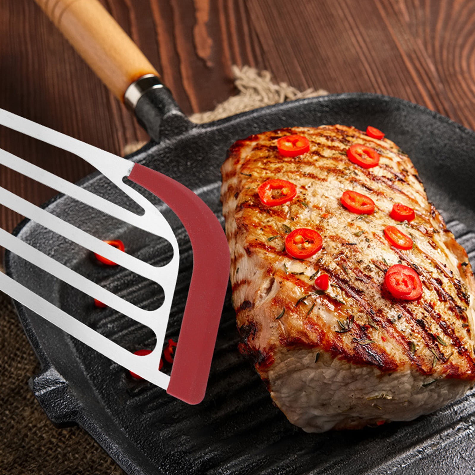 Fish Spatula Turner,Heat Resistant Silicone Edge Slotted Fish Spatulas ...