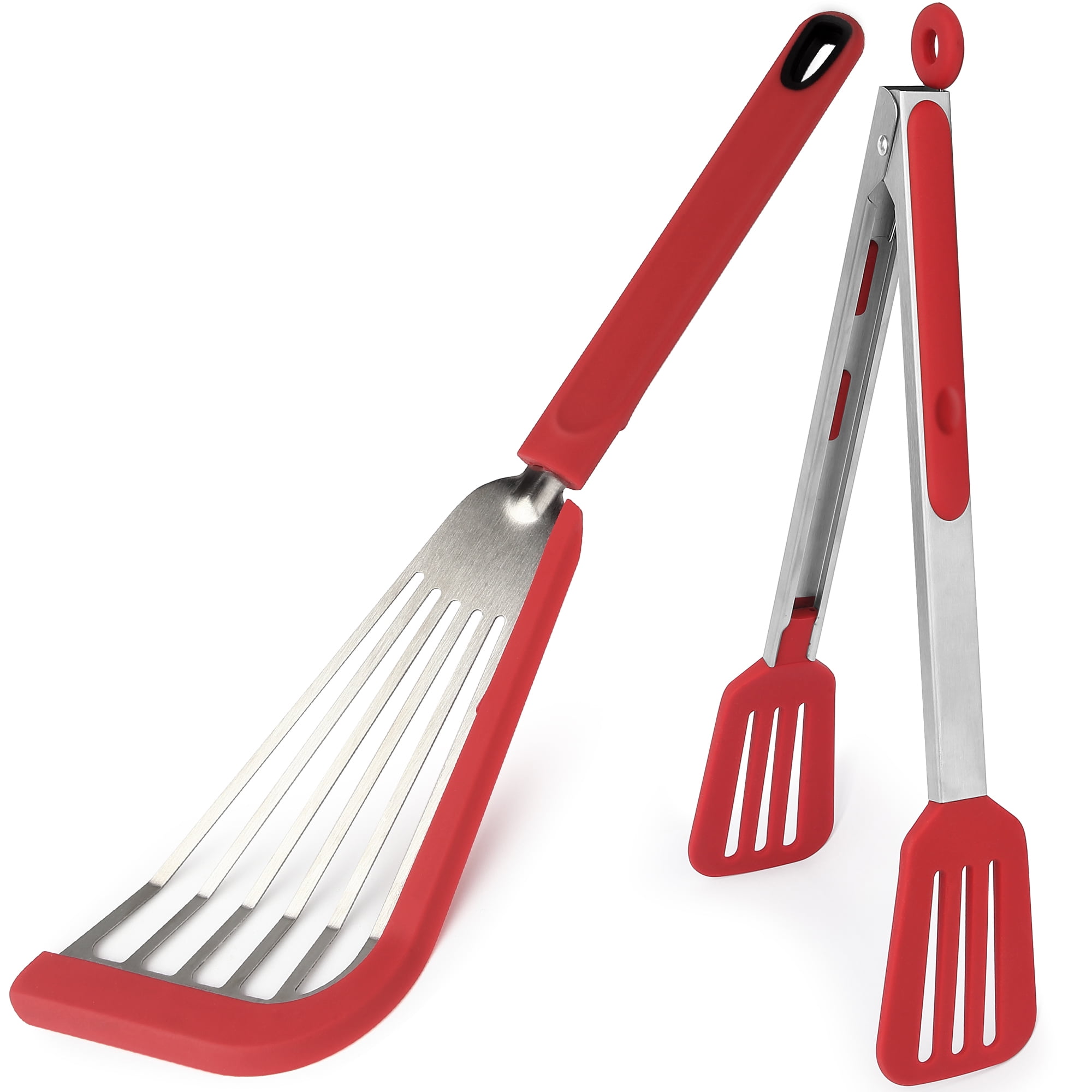 Fish Spatula and Tongs, Set of 2, Silicone Head - Walmart.com