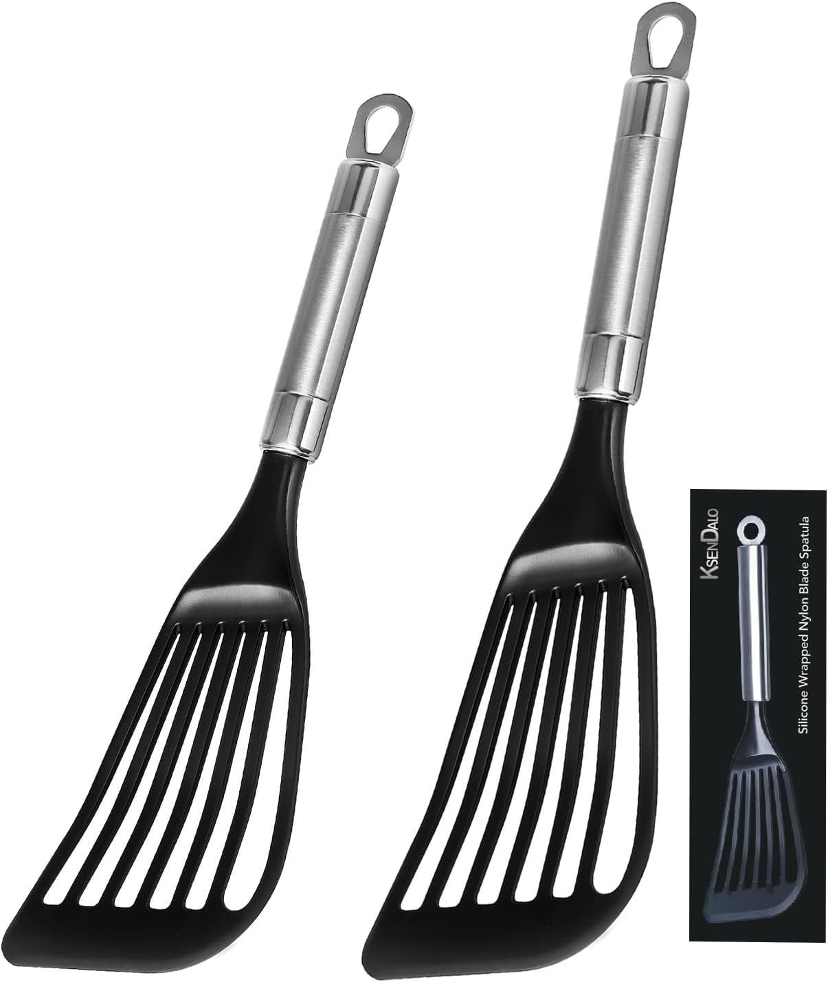 Fish Spatulas for Nonstick Cookware, Silicone Fish Spatula Turner for ...