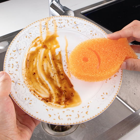 Fish Sponge, Decontamination Wipe, Kitchen Pot Bowl Scrubber, Polyester ...
