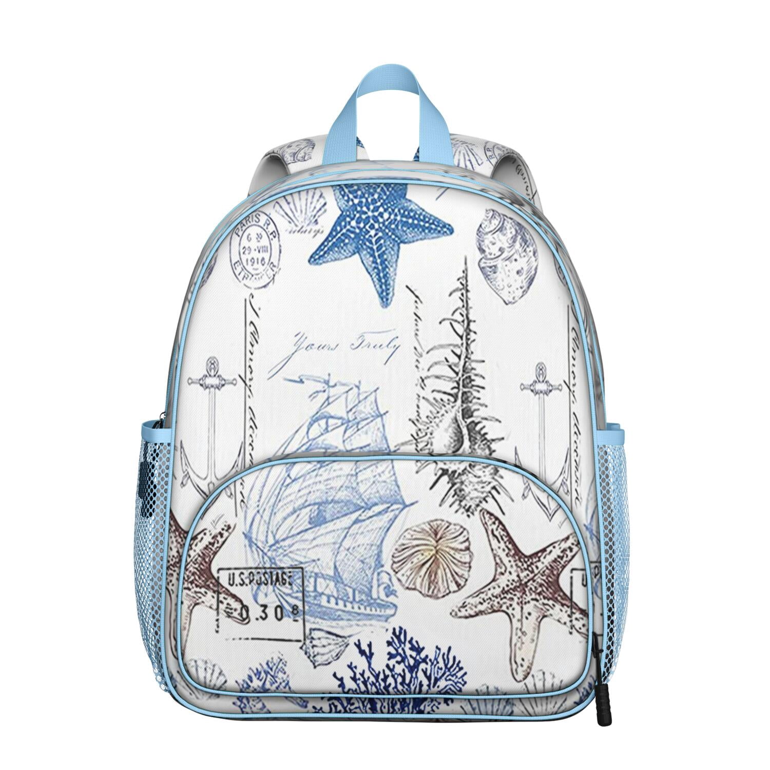 Fish Starfish Student Backpack – Beach Seashells Seahorse Creatures ...
