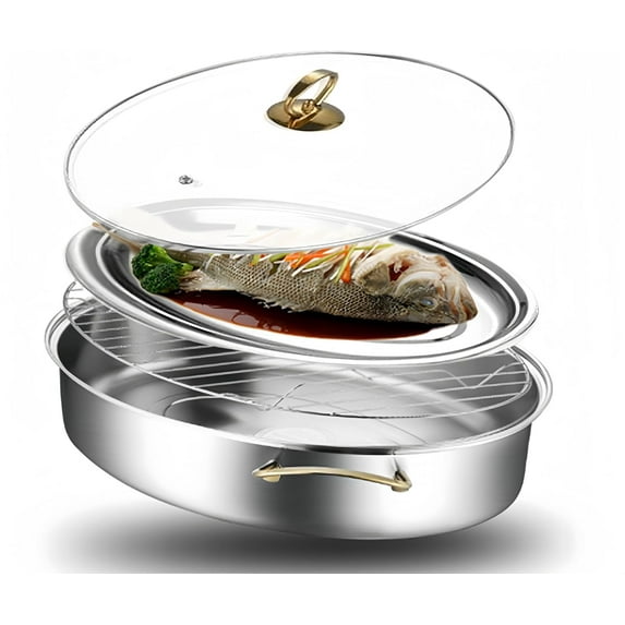 Fish Steamer Pot for Cooking: 304 Stainless Steel Stock Pot Cooking ...
