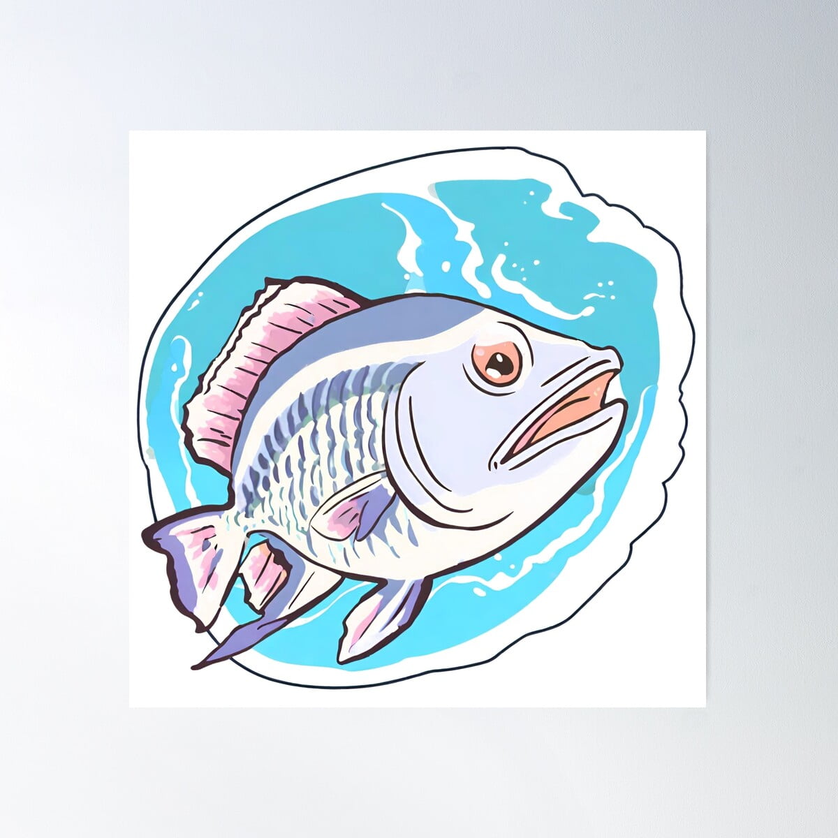 Fish Sticks Poster Wall Art, Modern Wall Decor For Living Room Bedroom ...