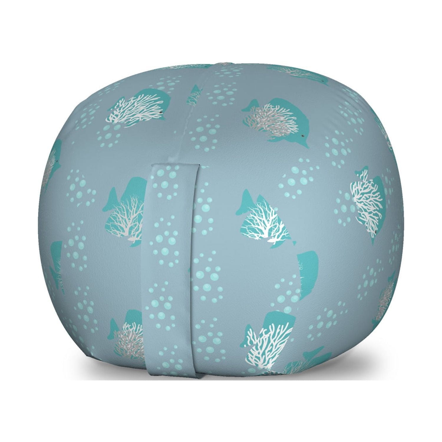 Fish Storage Toy Bag Chair, Coral Double Exposure Bubbles Simplistic ...