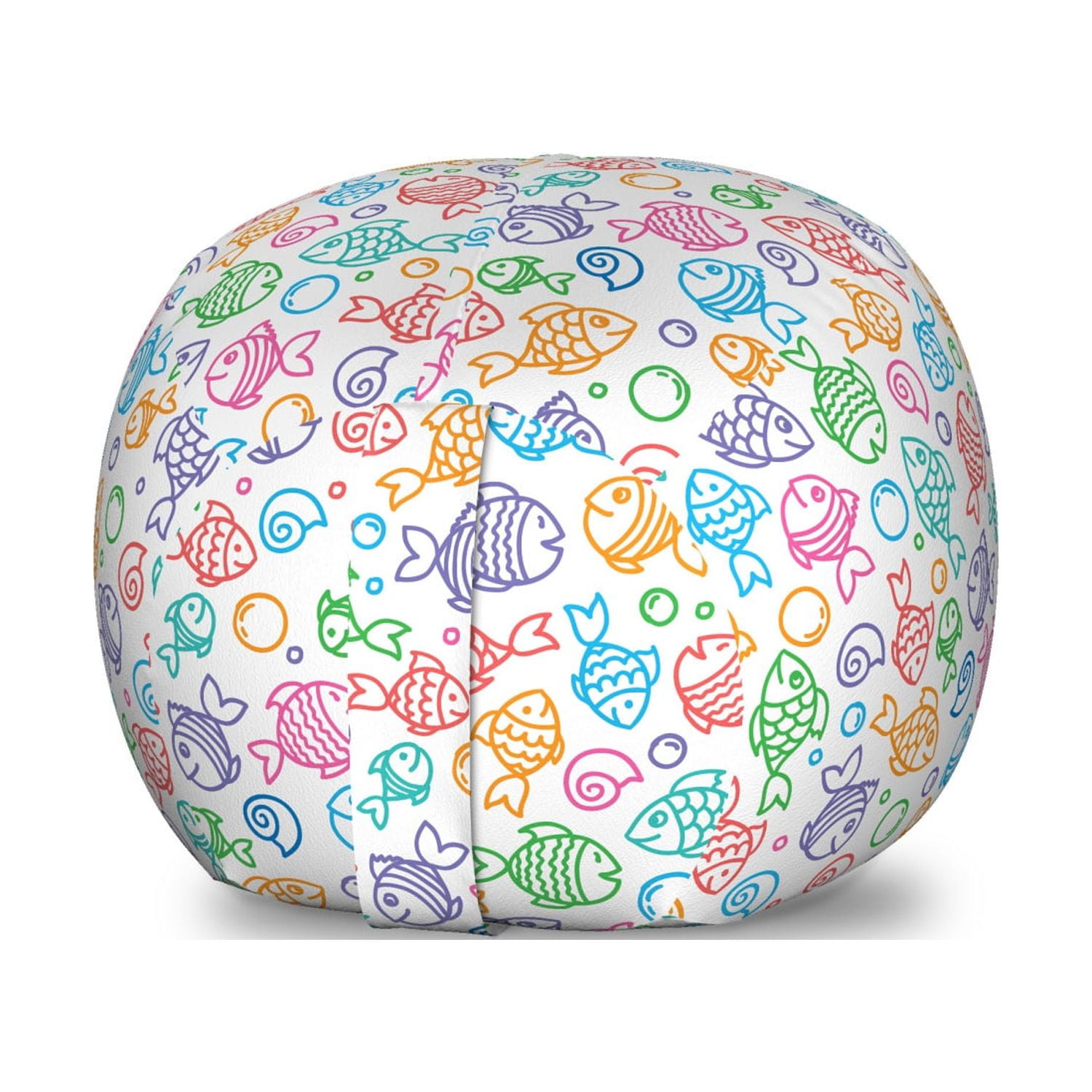 Fish Storage Toy Bag Chair, Various Color Repeating Funny Fish Motif ...