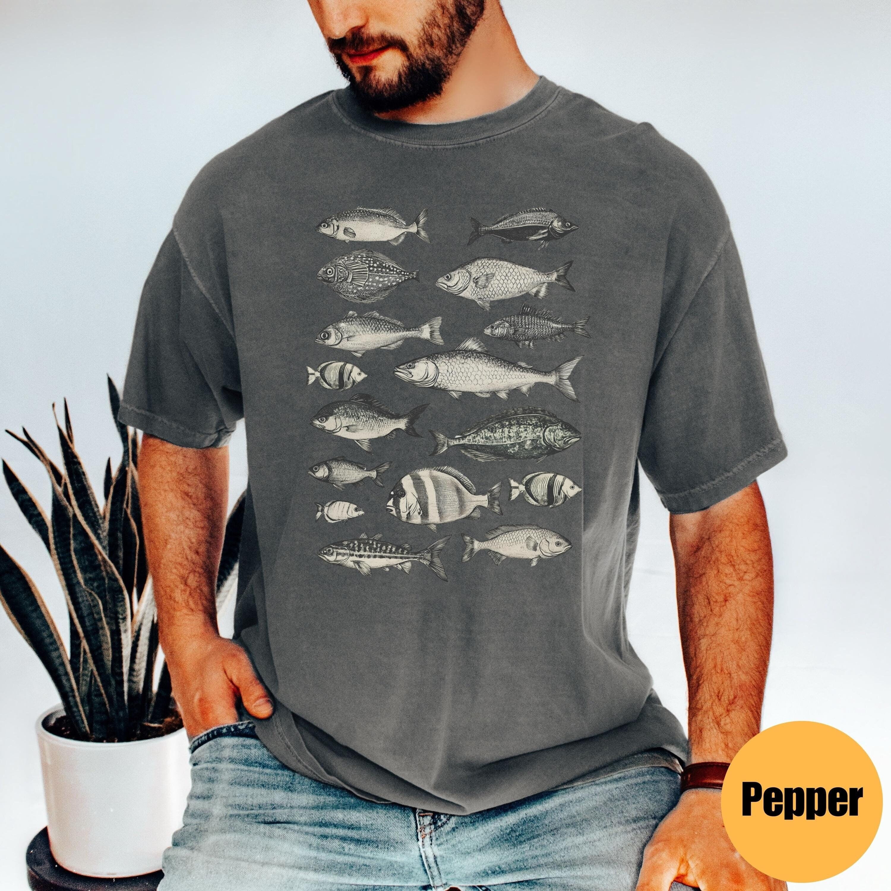 Fish Style T-Shirt, Retro Fisher Shirt, Fish Shirt For Men, Bass T ...