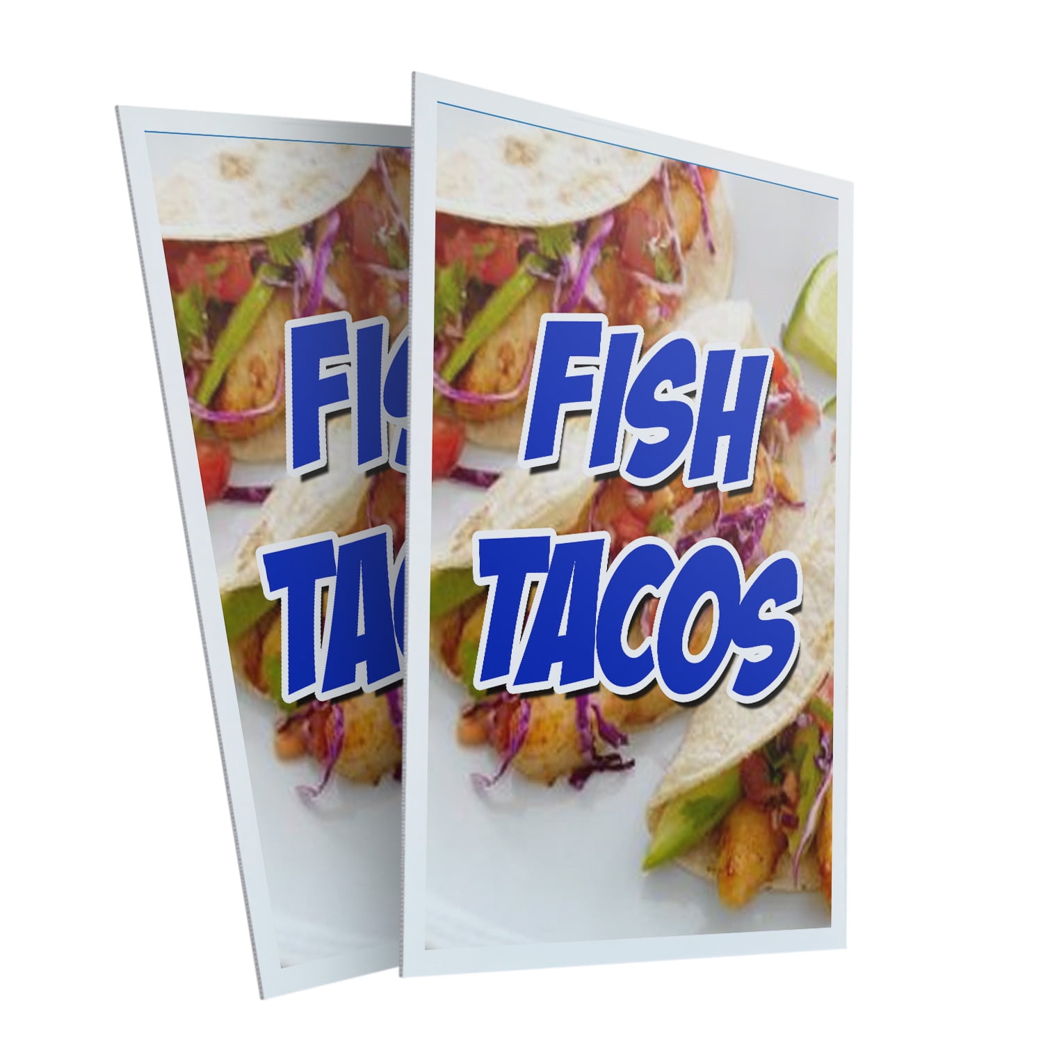 Fish Tacos (2-PACK) 24" x 36" Plastic Signs | Sign Insert 4mm ...