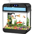 Fish Tank Aquarium 2.2 Gallon with Humidifier 7 Color Looping Light with Timer Self-Cleaning 3 ...