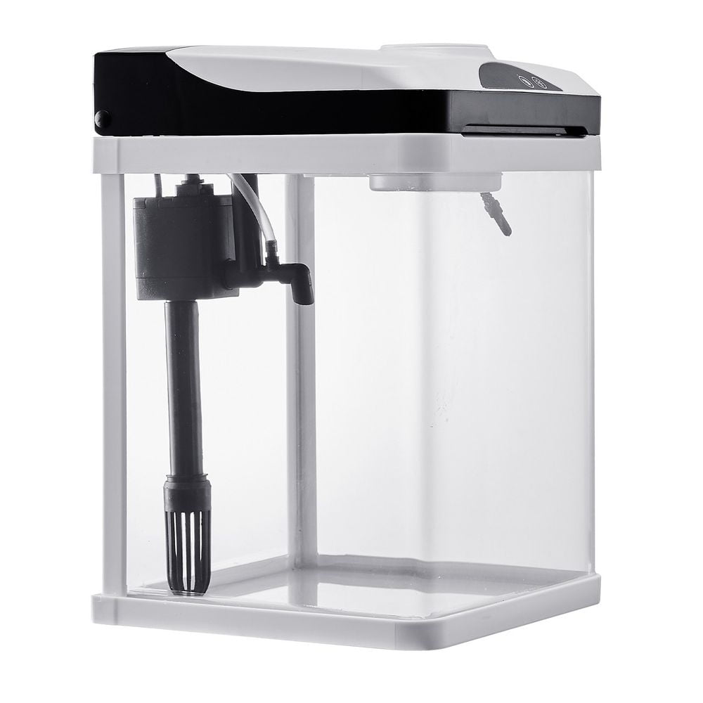Fish Tank Aquarium, 2 Gallon LED Square Ultra-Clear Glass Tank ...