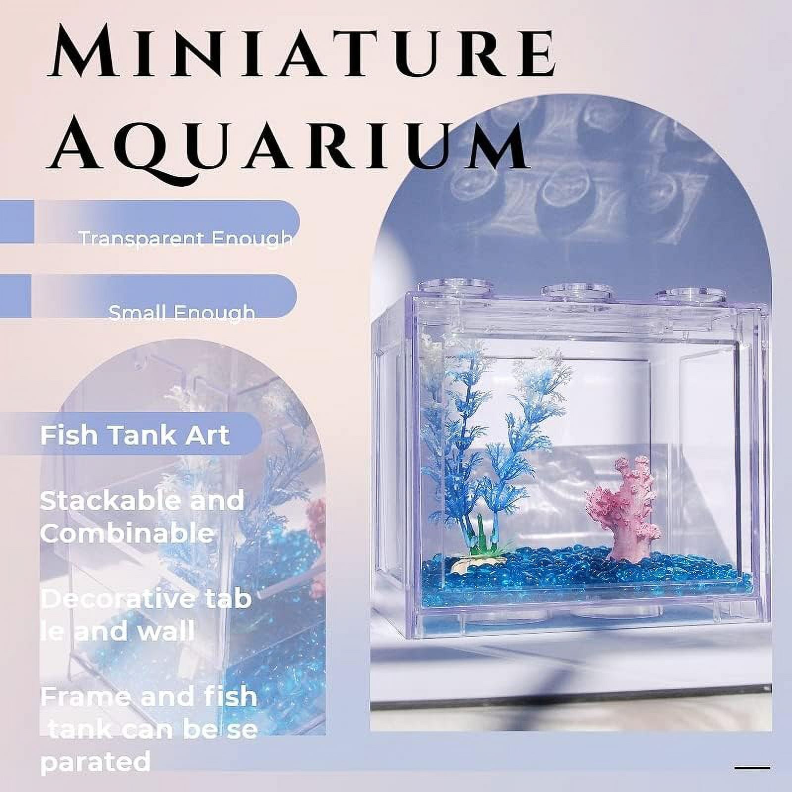 Fish Tank, Aquarium Tank, Stackable Mini Fish Tank Aquarium Tank Kit, 3 ...