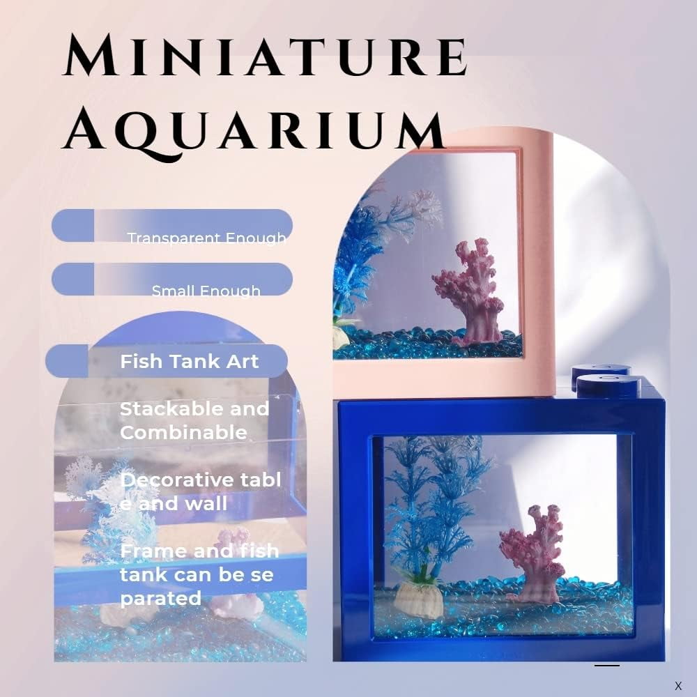 Fish Tank, Aquarium Tank, Stackable Mini Fish Tank Aquarium Tank Kit, 3 ...