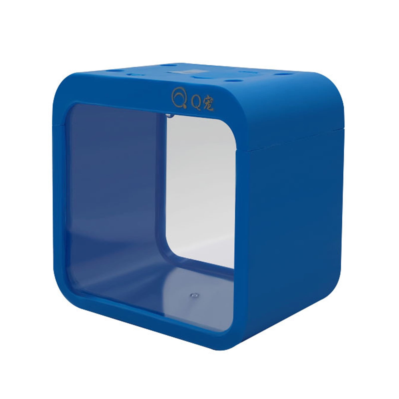 Fish Tank, Aquarium with LED Lighting Feeding Window Fish Terrarium ...