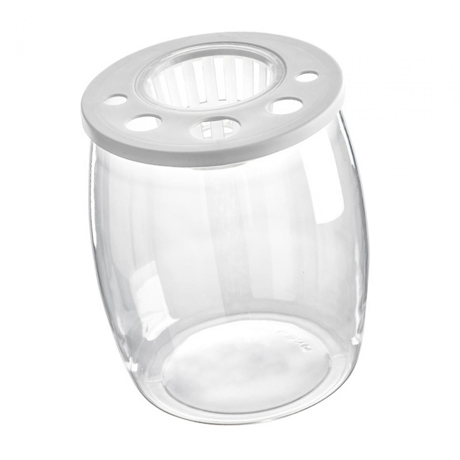 Fish Tank Fish Bowl Tabletop with Hollow Top Cover Clear Aquatic ...