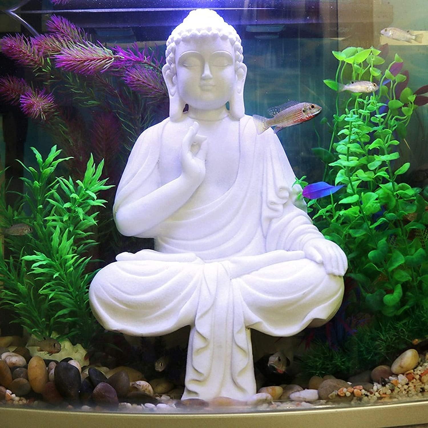 Fish Tank Buddha Sitting Statue Aquarium Decoration Tank Ornament ...
