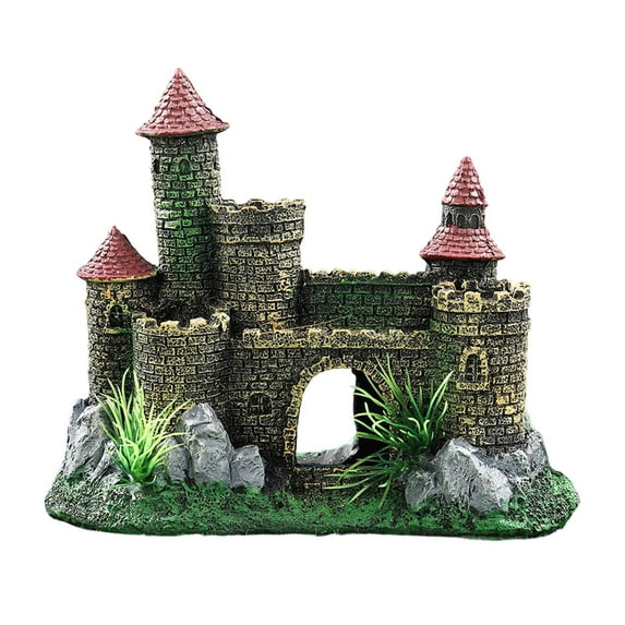 Fish Tank Castle Ornament Resin Material Decorative Landscape Building ...