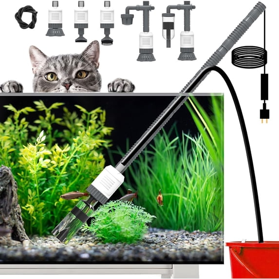 Fish Tank Cleaner, Aquarium Vacuum Gravel Cleaner with Strong Suction ...
