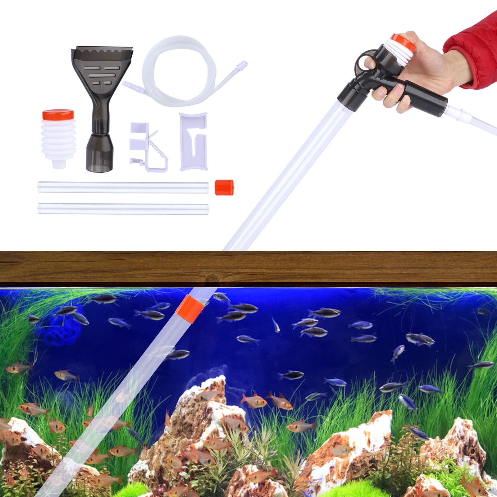 Fish Tank Cleaner,Fish Tank Aquarium Gravel Cleaner Kit - Walmart.com