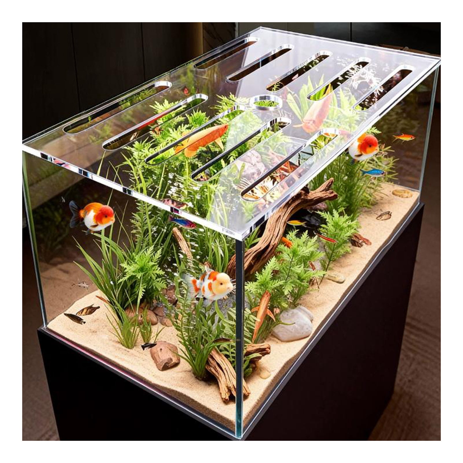 Fish Tank Cover,Acrylic Aquarium Lid,Clear Protective Plate with Fresh ...