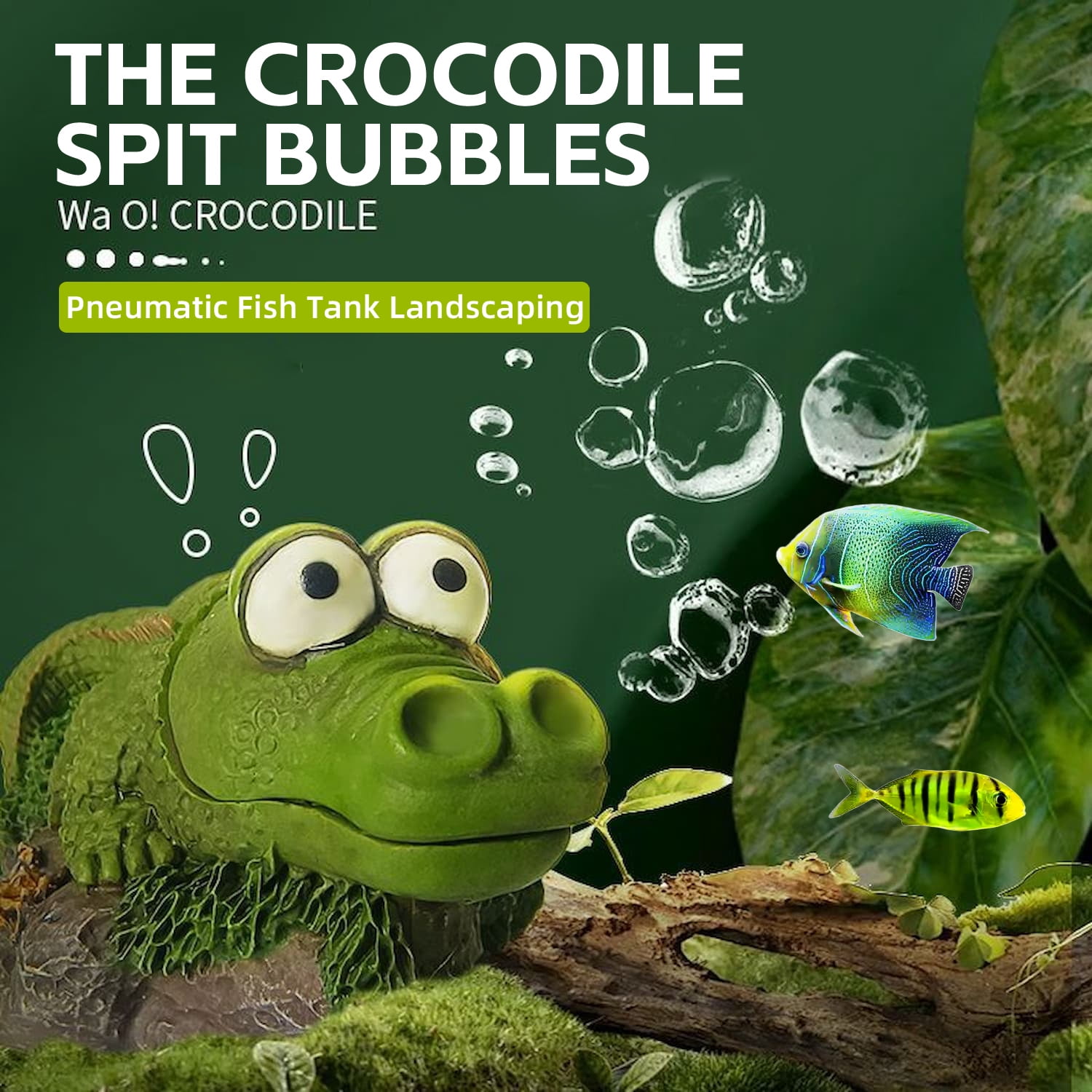 Fish Tank Decorations Crocodile,Increase Oxygen Levels, Aquarium Remove ...