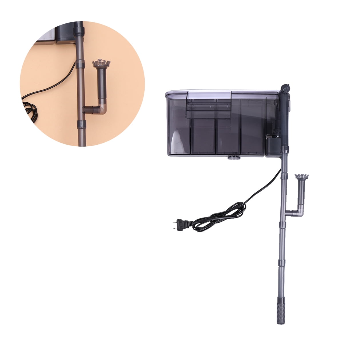 Fish Tank Filters Strainer Oxygen Pump Wall Mounted Filter Freshwater ...