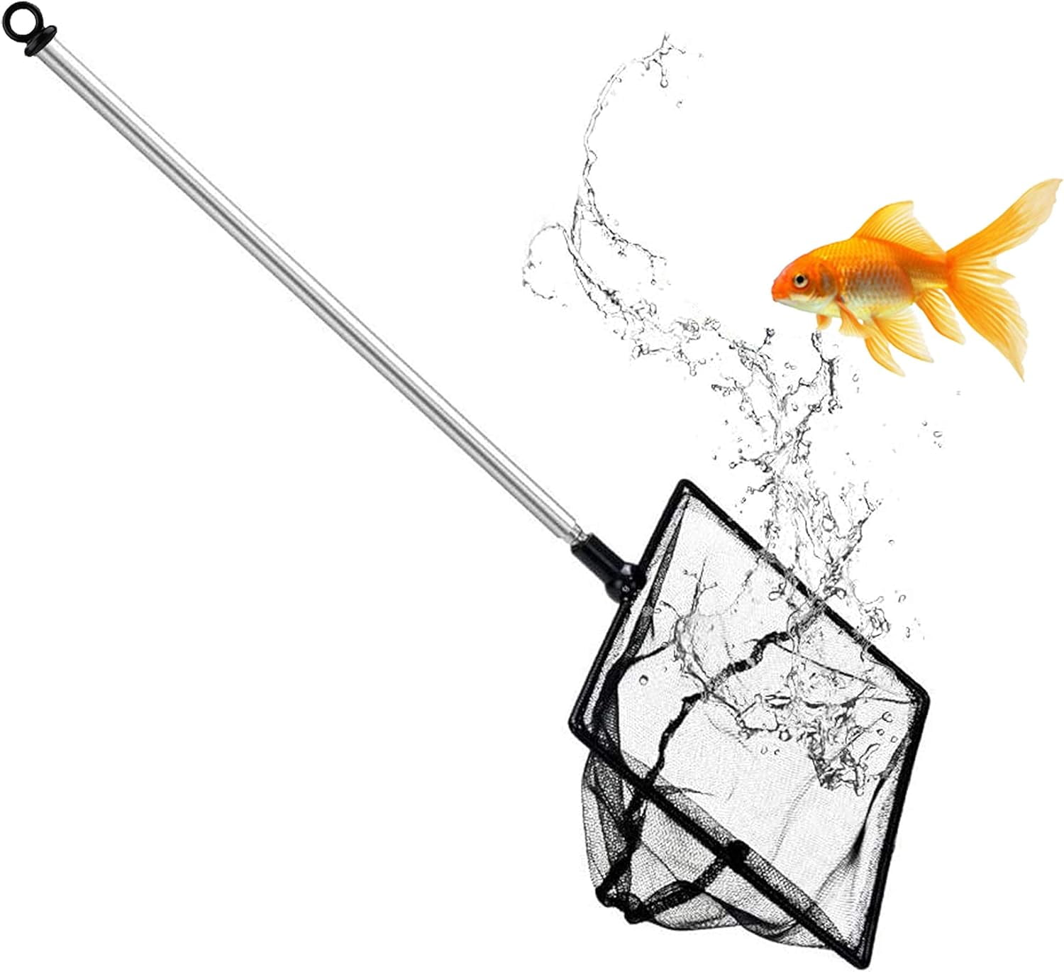 Fish Tank Fish Net, Fine Mesh Aquarium Net with Stainless Steel Long ...