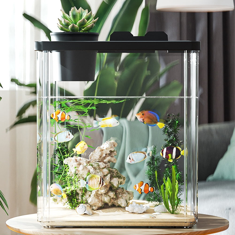 Fish Tank,Fish Tank Starter Kit,Aquarium Tank With LED Light And Water ...