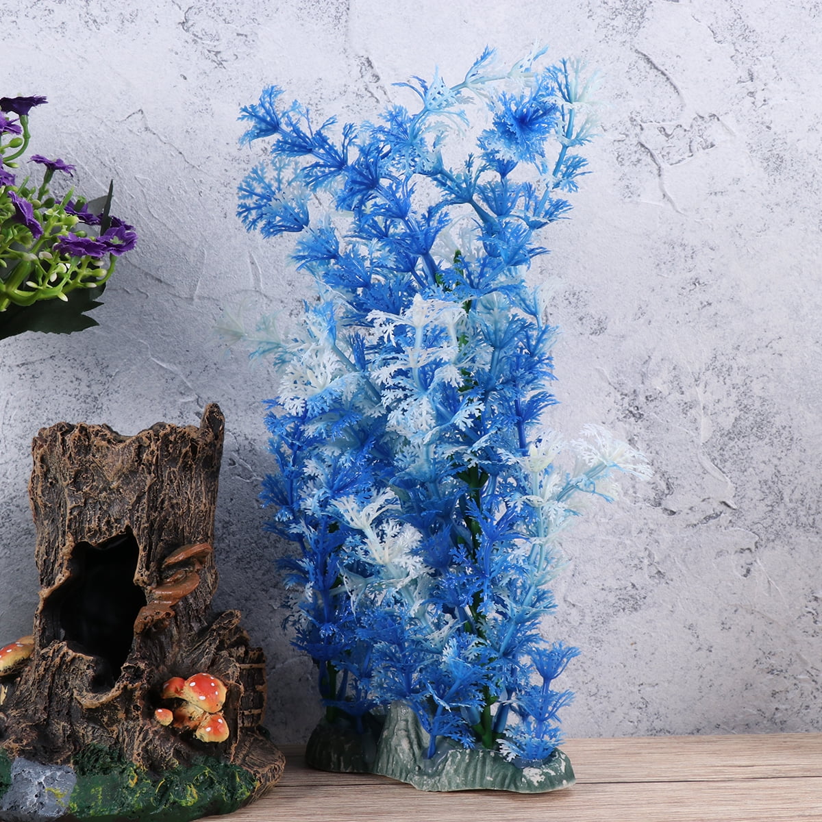 Fish Tank Landscape Decoration Big Blue Water Plants Fish Tank ...