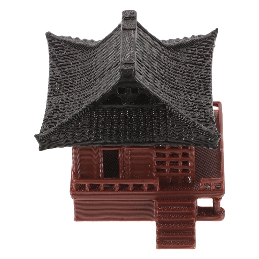 HINTRMENT Miniature Pavilion Statue Brown 1Pcs 2.6x2.3x2.2in Plastic ...
