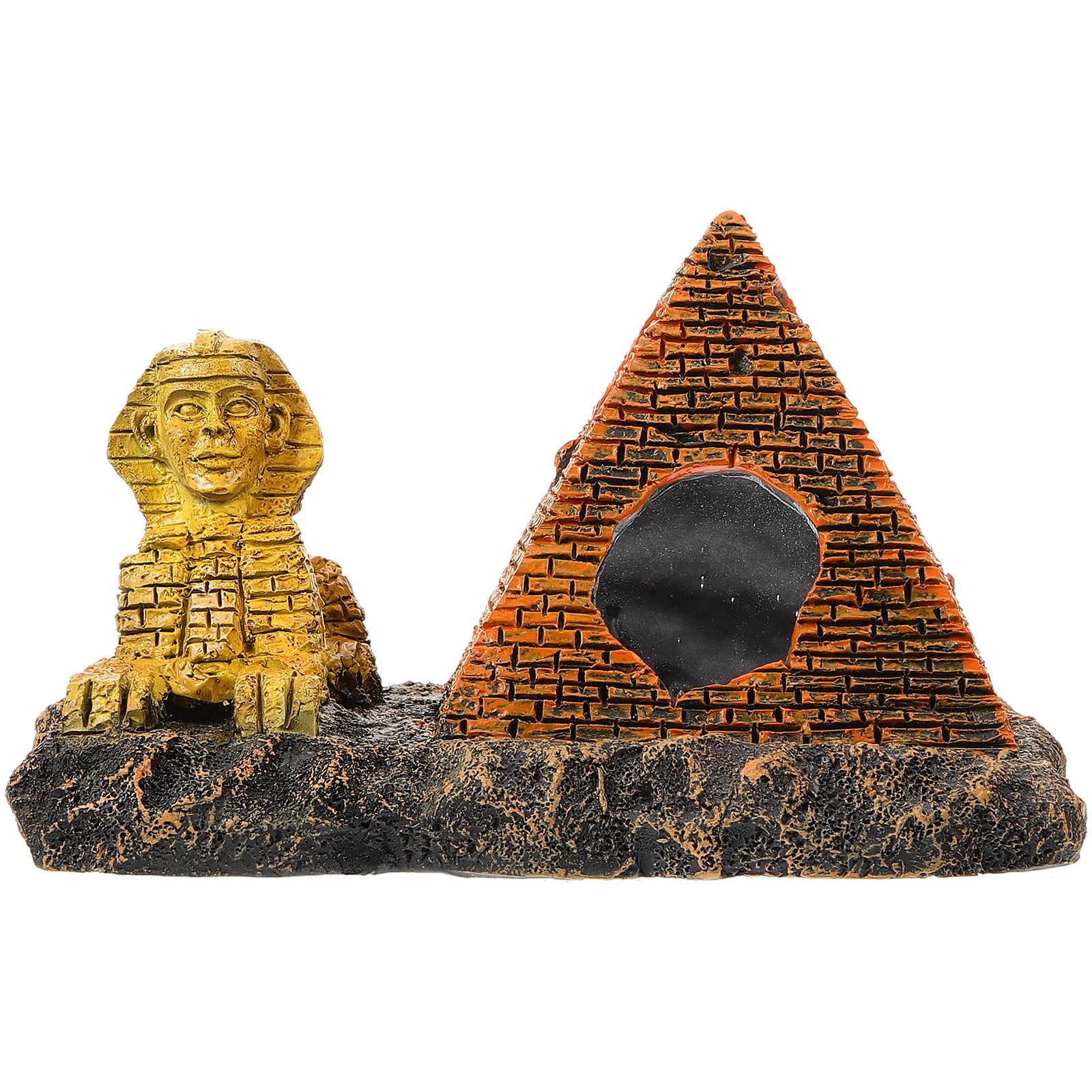 MLINS Pyramid Shape Aquarium Decoration Resin Craft Fish Cave for Fish ...