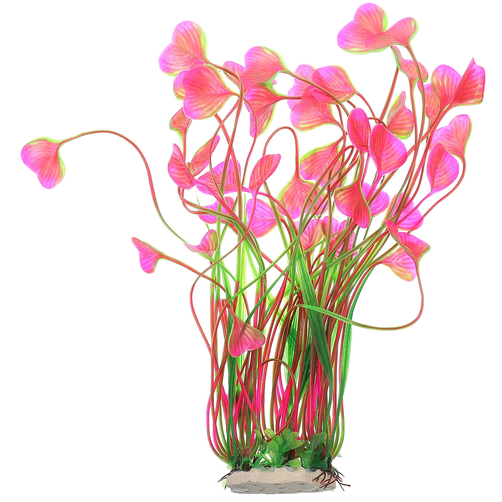 Fish Tank Landscaping Plants Artificial Greenery for Tanks Grass Pink ...