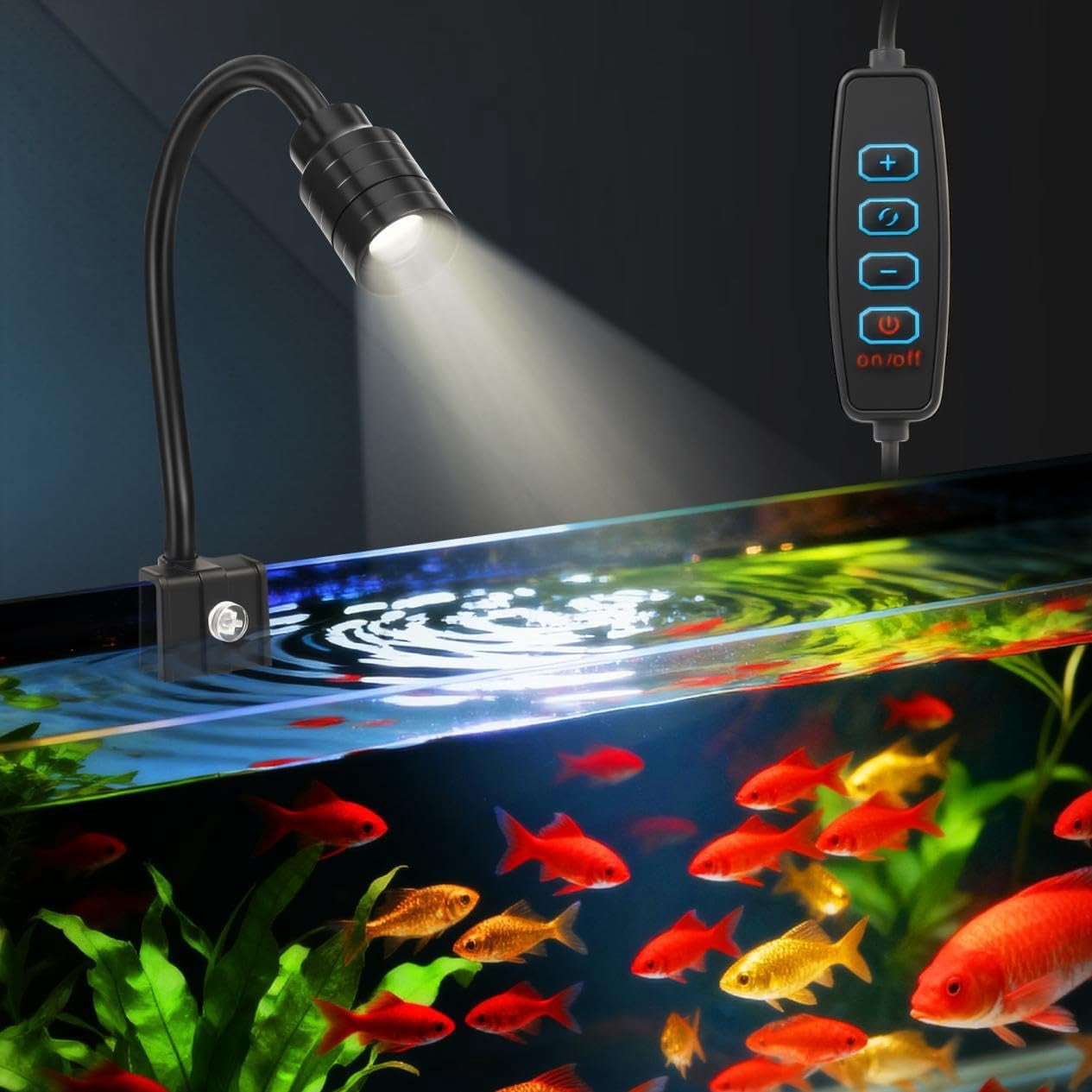 Fish Tank Light 3 Color Modes Clip Aquarium Spotlight with Adjustable ...