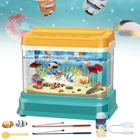 Robo Alive Light Up Aquarium Set Playset (Includes 4 Fish & 2 Turtles ...