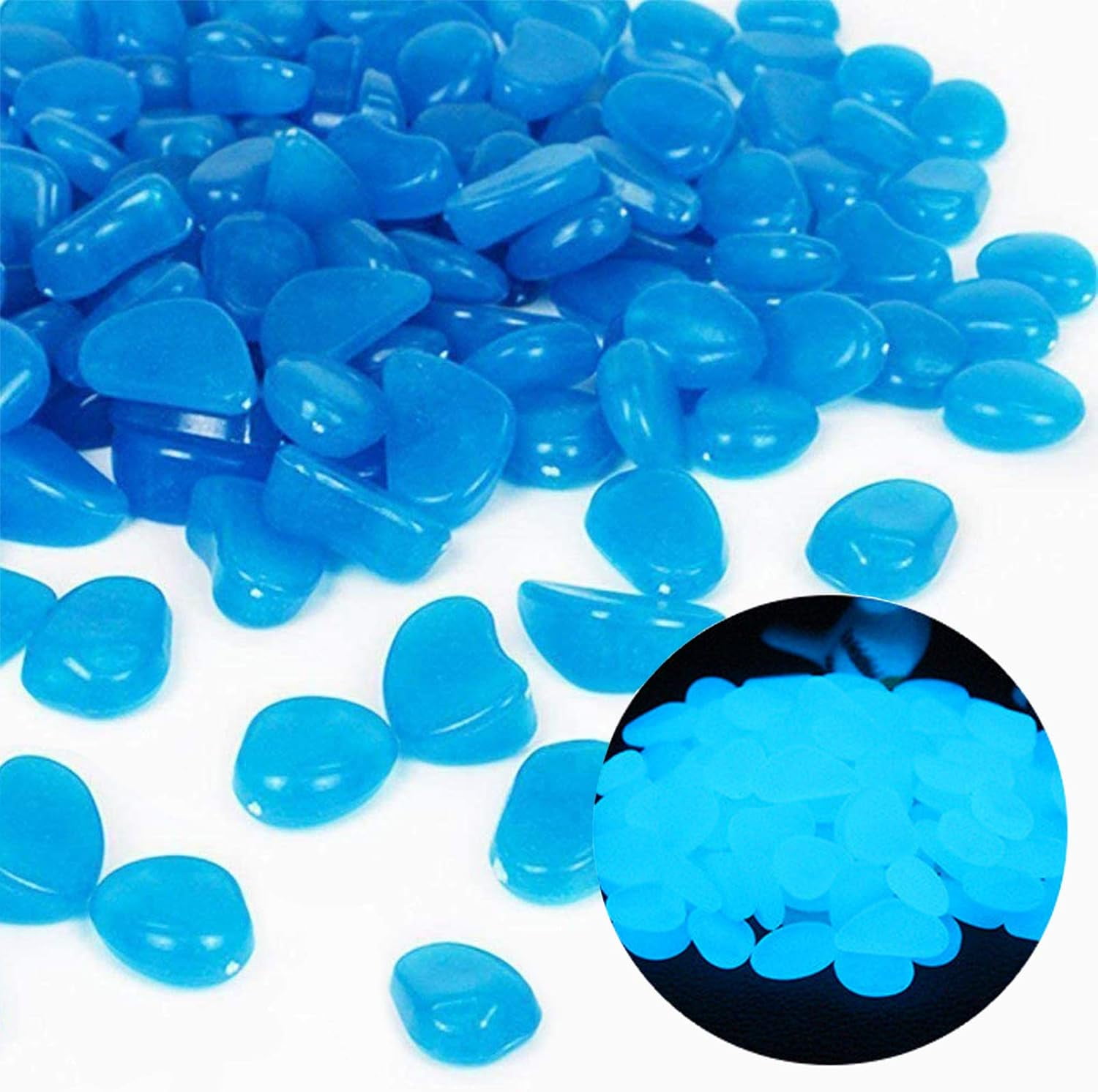 Fish Tank Rocks Glow Blue/Glow in The Dark Pebbles for Garden/Fish Tank ...