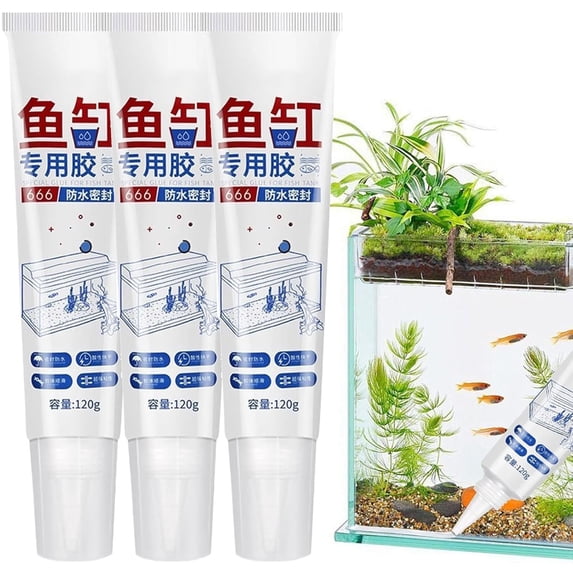 Fish Tank Sealant, Transparent Glue Adhesive, 5.5x1.8 Inches Resin with ...
