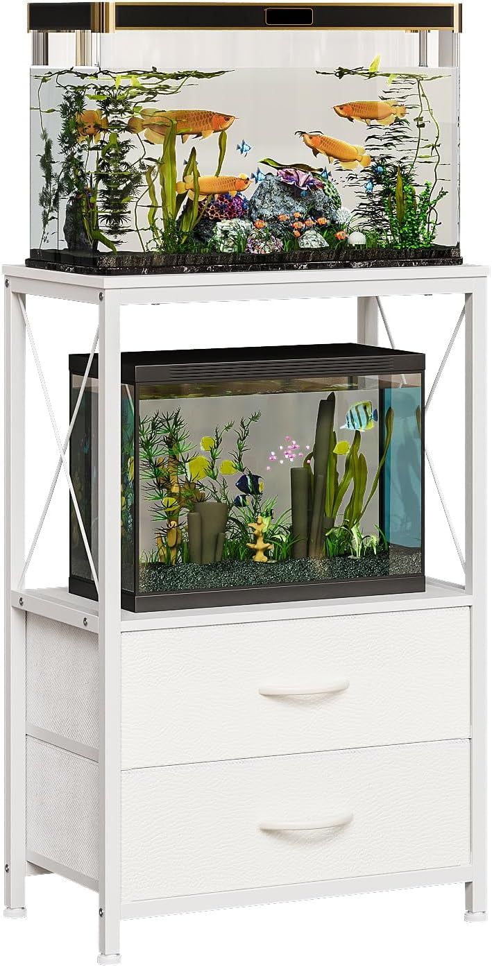 Fish Tank Stand 10 Gallon with 2-Tier Shelf, Aquarium Stand with 2 ...
