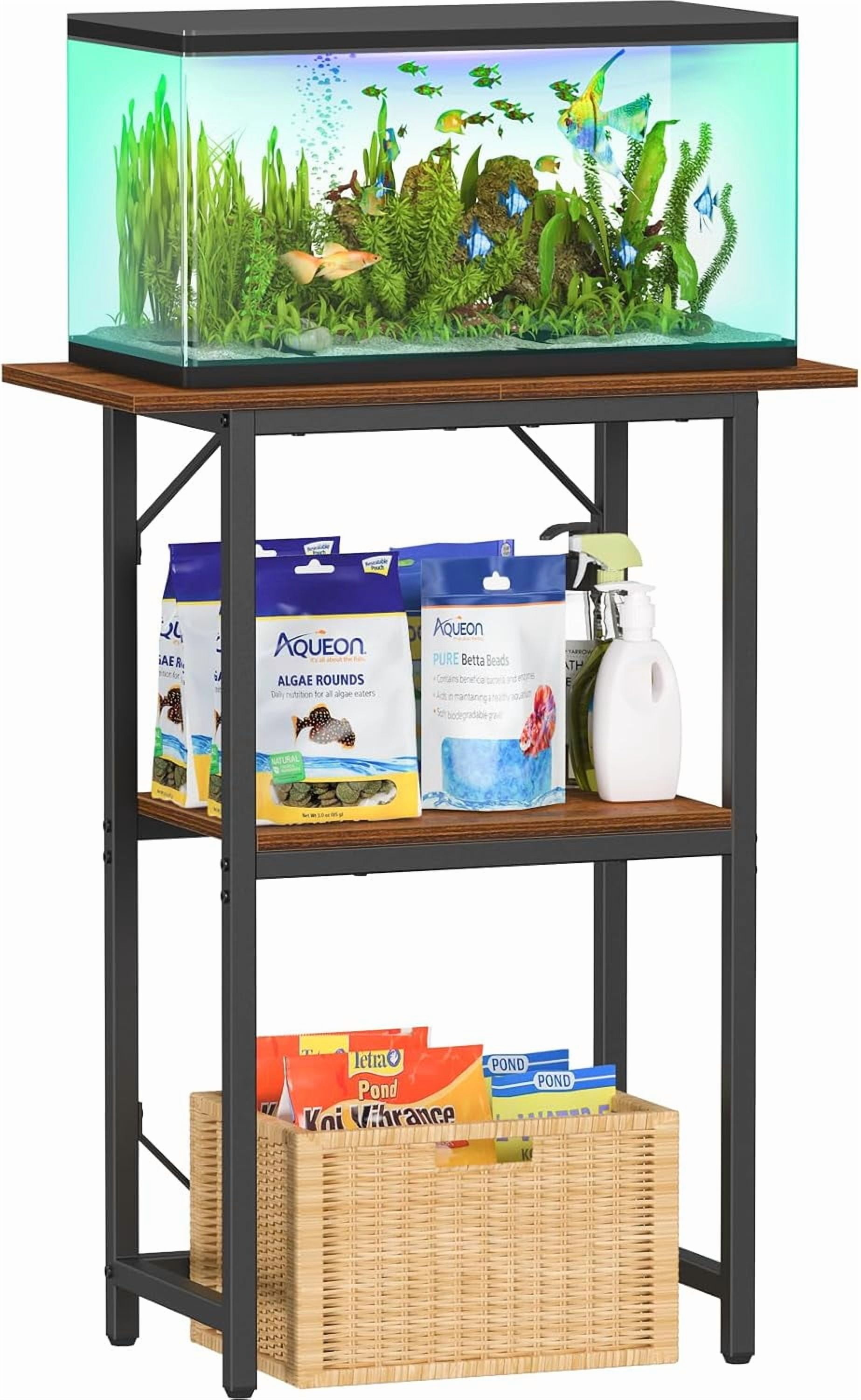 Fish Tank Stand, Aquarium Stand 2-Tier Storage Shelves, Heavy Duty ...